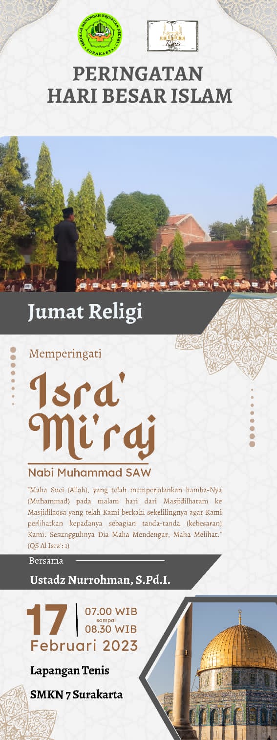 Jumat Religi -Isra Mi’raj SMK Juara – SMK Negeri 7 Surakarta